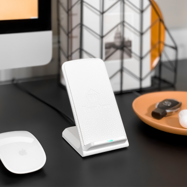 Mounted Leather Charger - Business Collection - White - TouchDown Charging